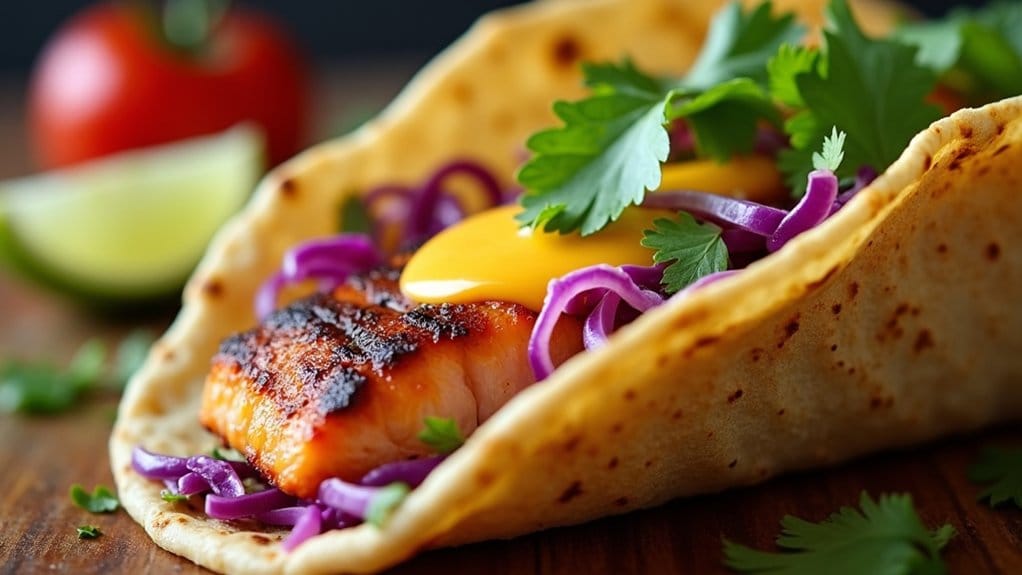 14 Cheesy Grilled Salmon Tacos With Avocado Crema Recipes